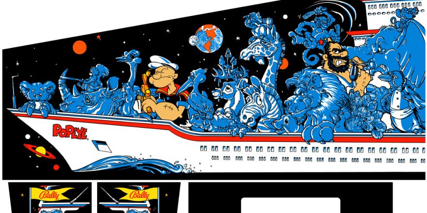 Popeye Saves the Earth Cabinet Decals – Pinball PT